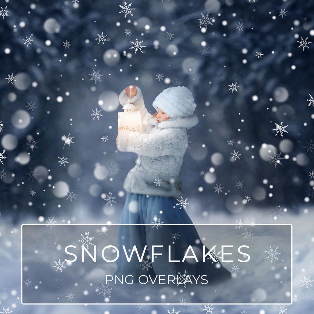 Snowflakes Overlays, Winter Snow Digital Backdrop, Photoshop Overlays ...