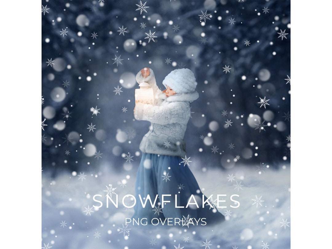 Snowflakes Overlays Winter Snow Digital Backdrop Photoshop - Etsy