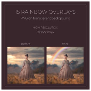 Realistic Rainbow Overlays, Weather Photoshop Overlays, Autumn Digital ...