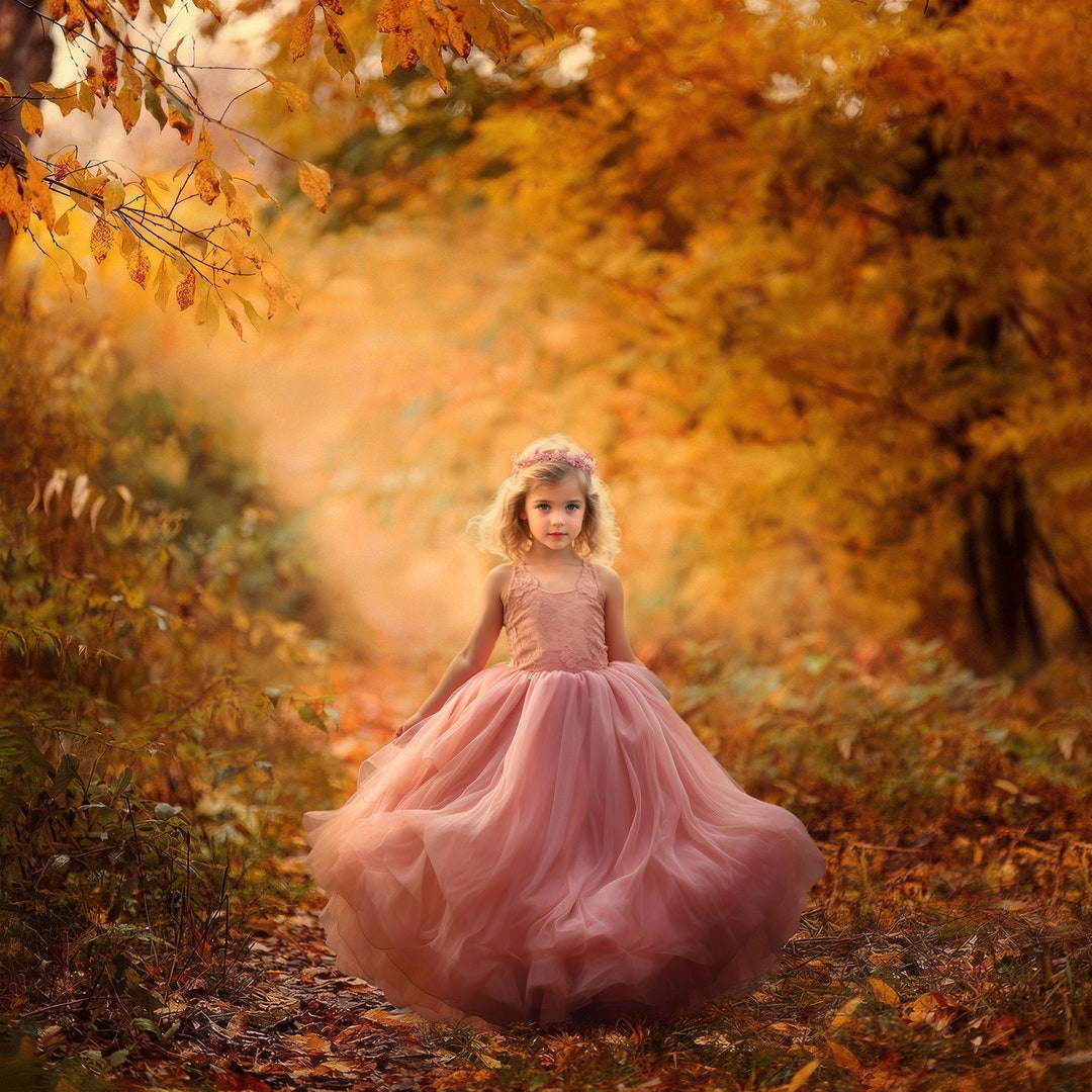 Autumn Forest Digital Backdrop, Fall Road Background, Golden Autumn ...