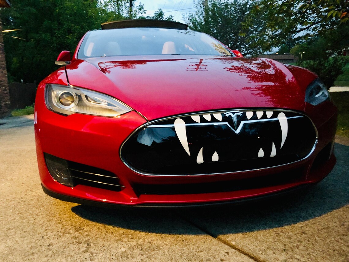 Tesla Model S, 3, X, Y Halloween Teeth Fangs Stickers Appliqué for ...