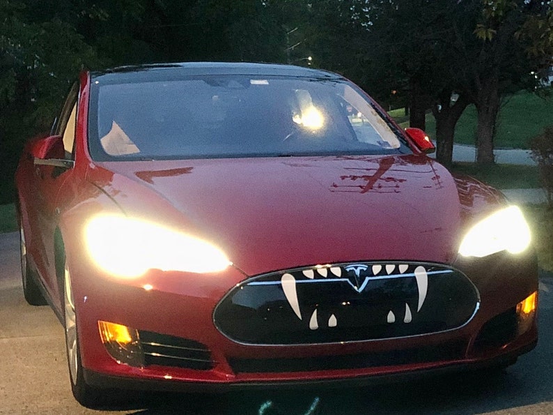 Tesla Model S, 3, X, Y Halloween Teeth Fangs Stickers Appliqué for ...