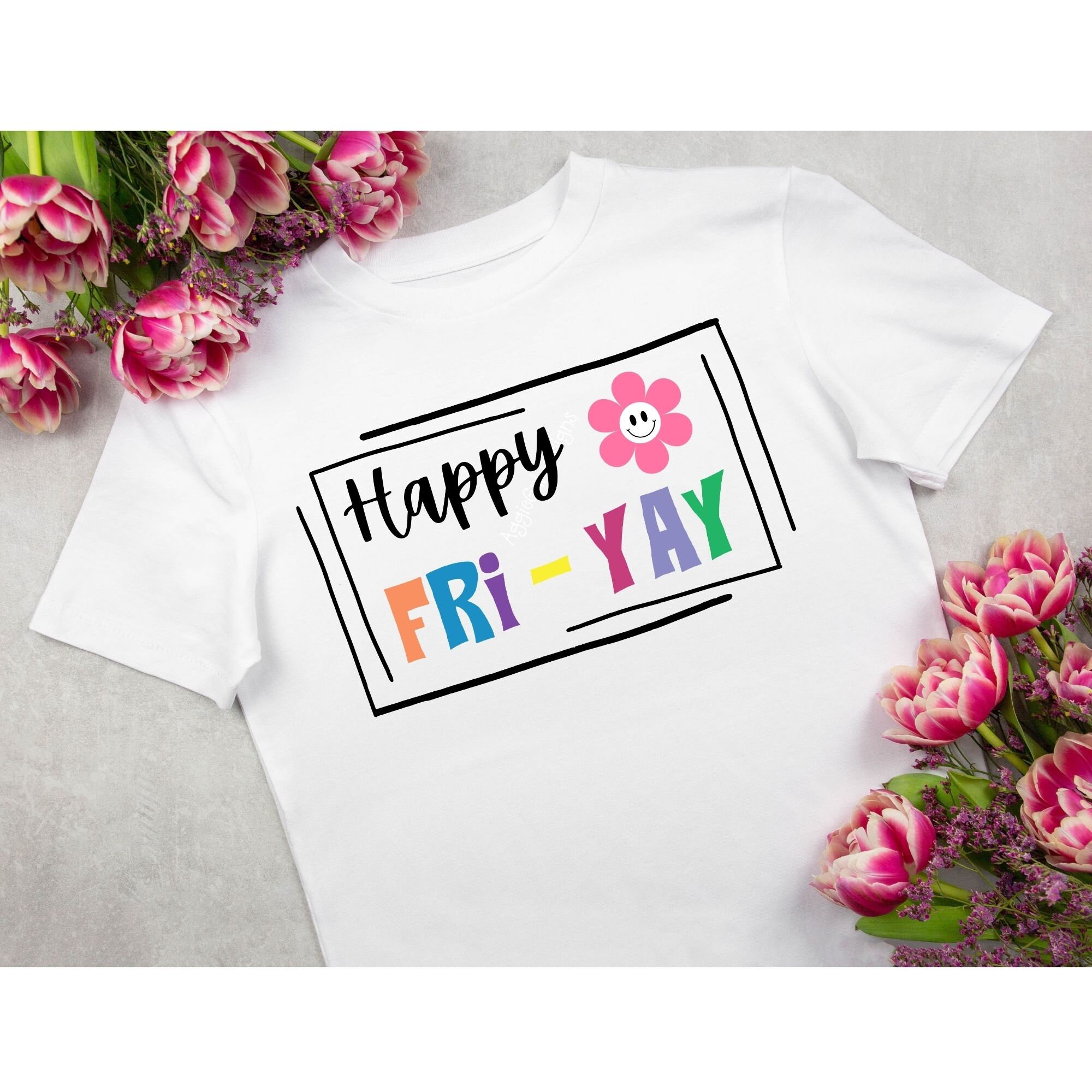 SVG PNG Happy Fri-yay 2 Designs Fun Friday Shirt Celebrate TGIF Friday ...