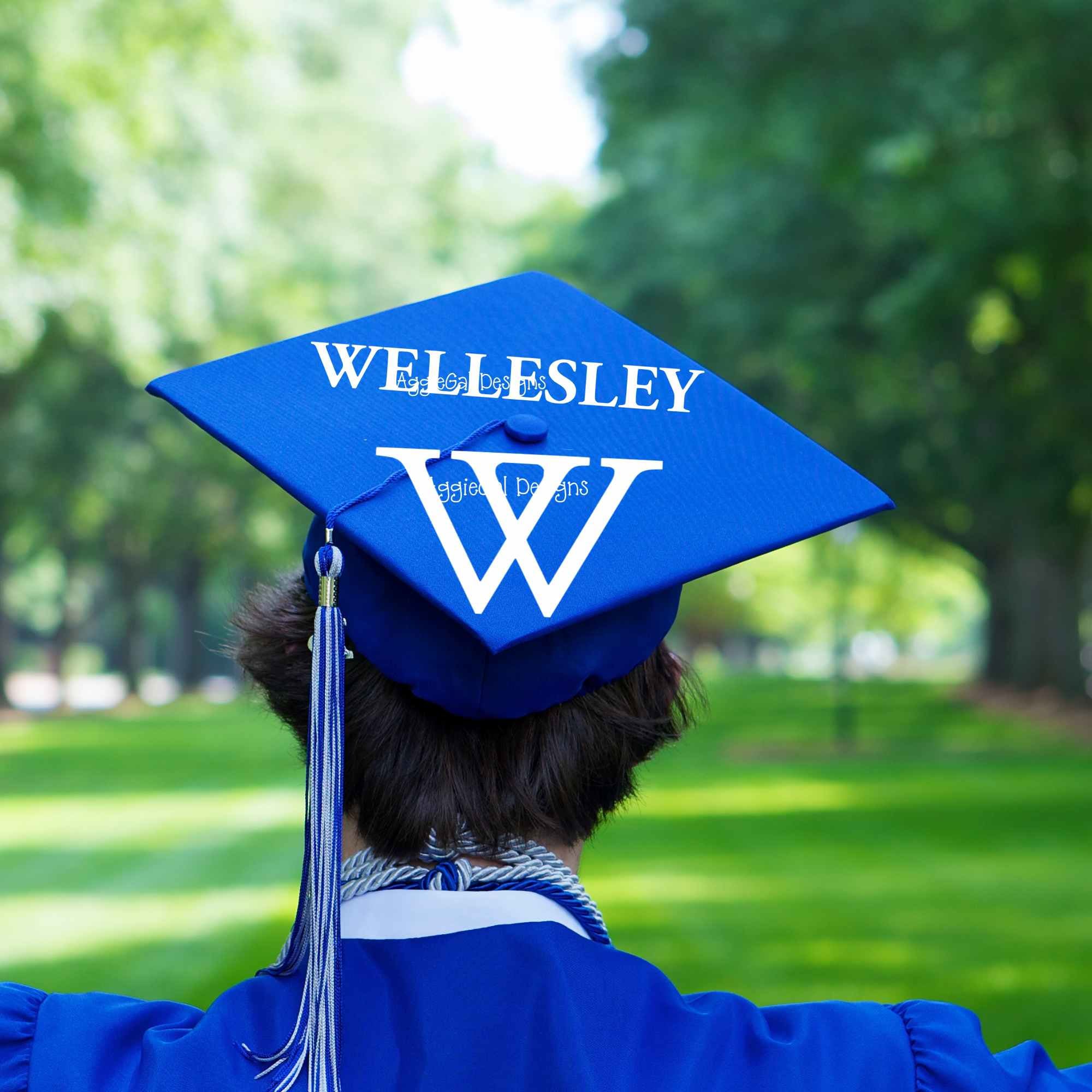 Svg WELLESLEY Senior Graduation Cap Mortarboard Topper, Personalize ...