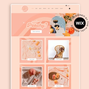 Wix Website Template Theme,peach Nude Retro Website Design Including ...