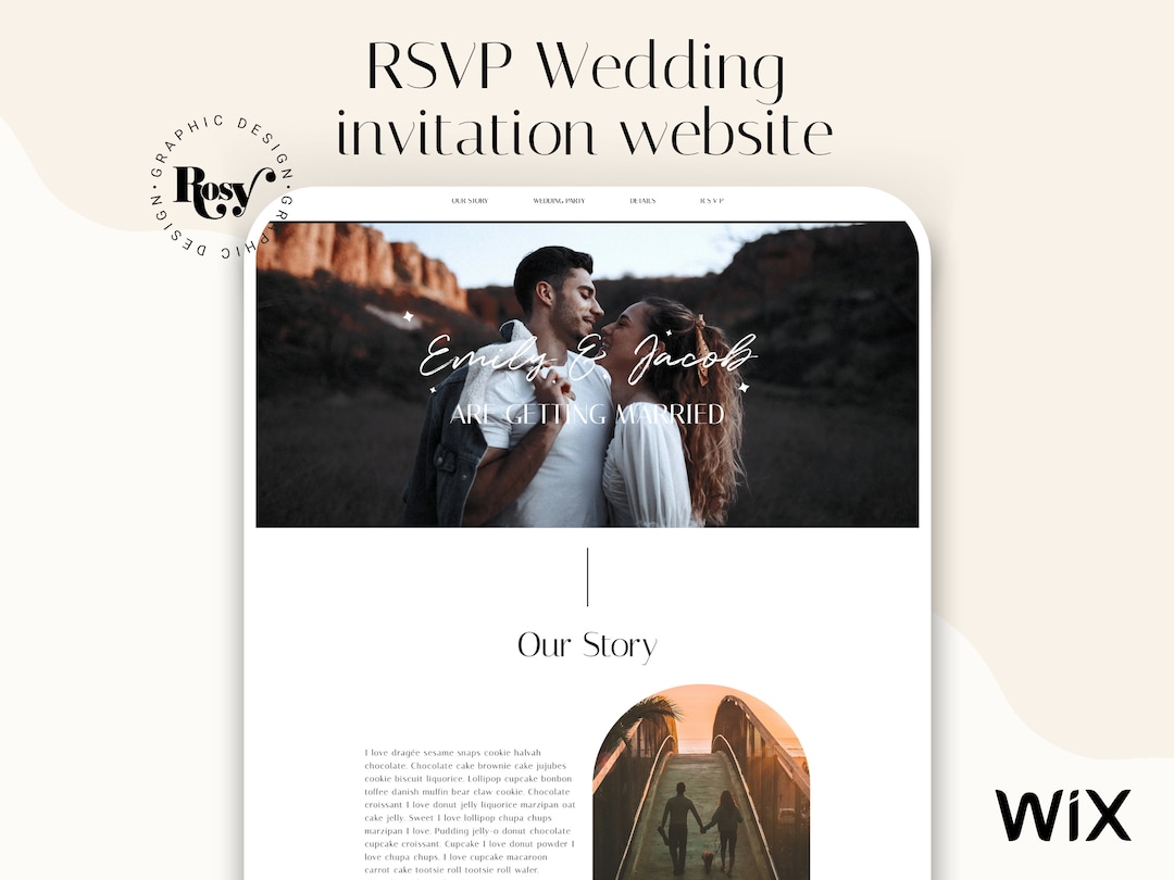 Wedding Website Wedding Invitation Wix RSVP Wedding - Etsy UK