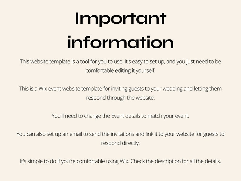 Wix Wedding RSVP Website Template: Paperless Invitation - Etsy