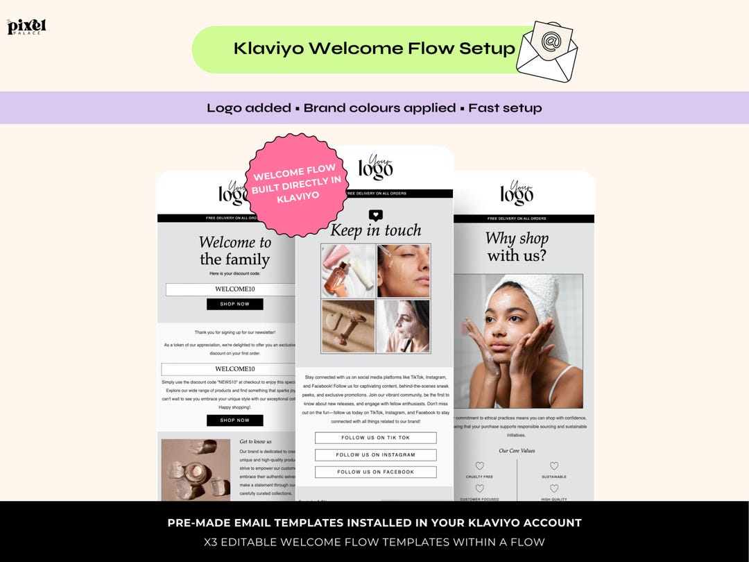 Klaviyo Welcome Email Flow – Pre-made Templates Installed - Etsy