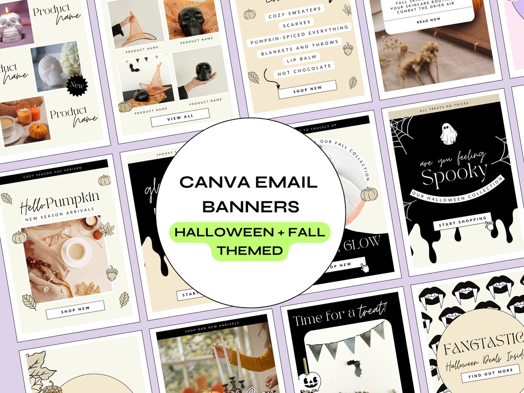 Editable Canva Email Banners and Templates for Halloween, Fall, and ...