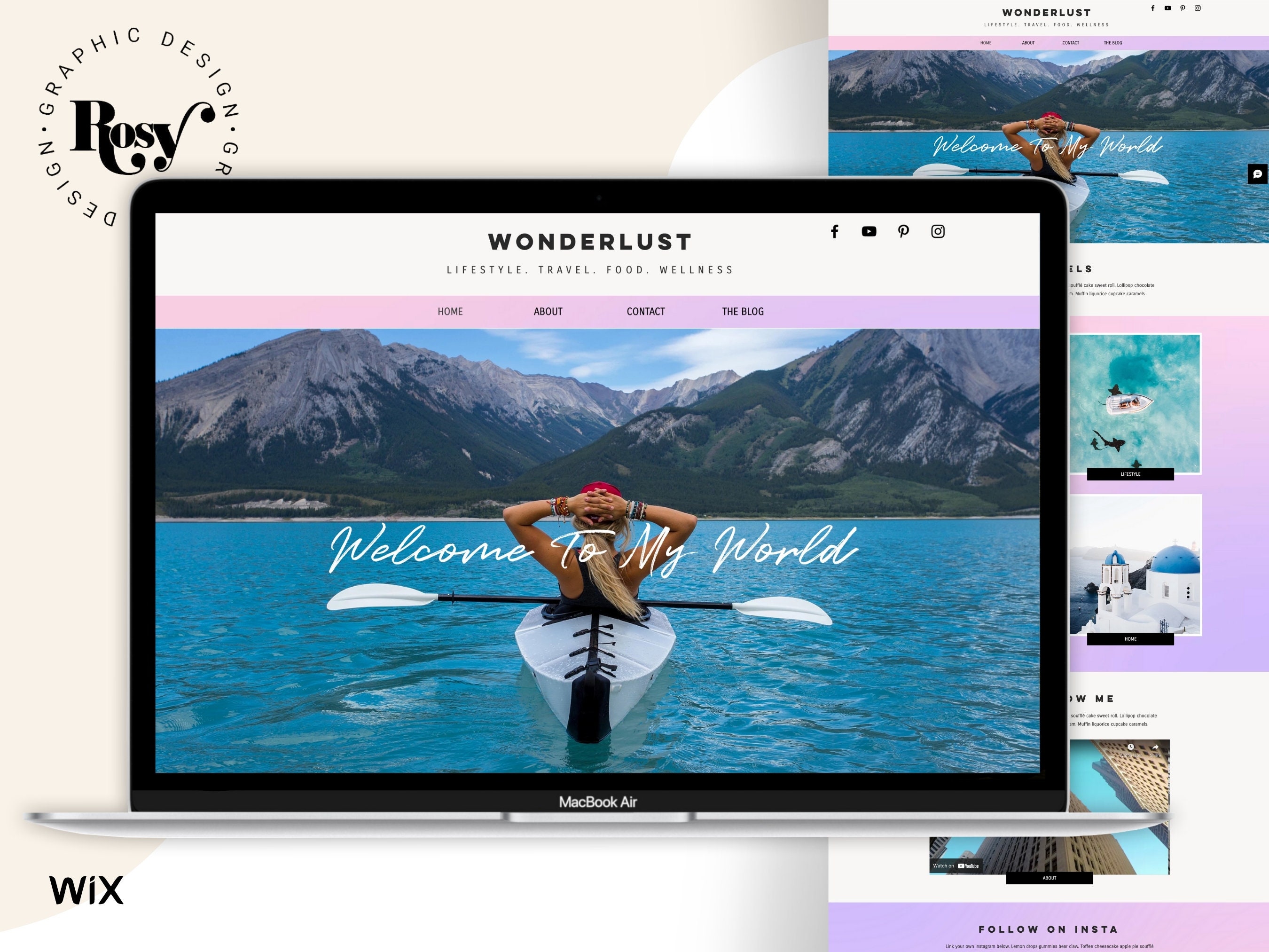 Wix Website Template Blog Theme Design Blogger Profile - Etsy Canada
