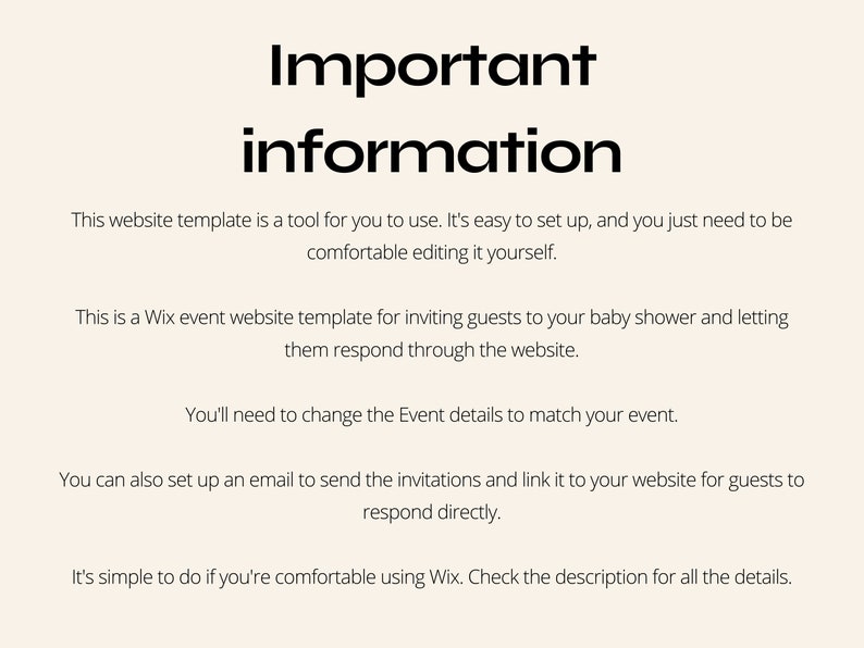 Baby Shower Website Invitation: Wix RSVP Template - Etsy