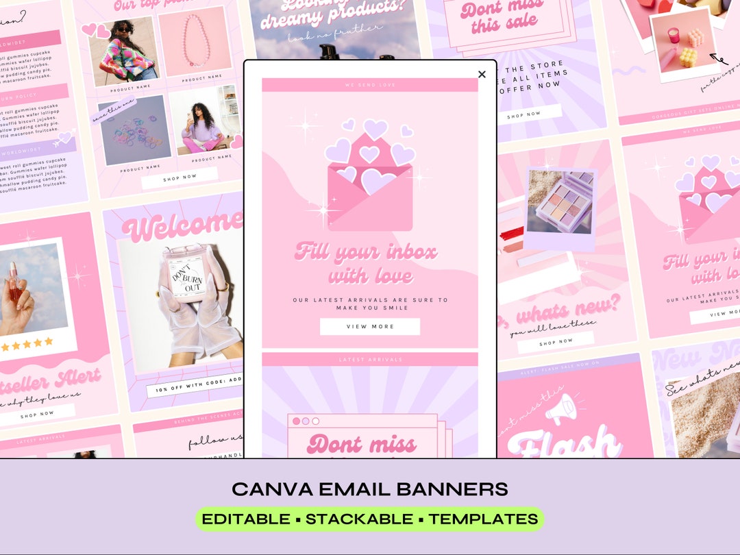 Email Templates, Pink Retro Emails, Canva Email Templates, Pink Emails ...