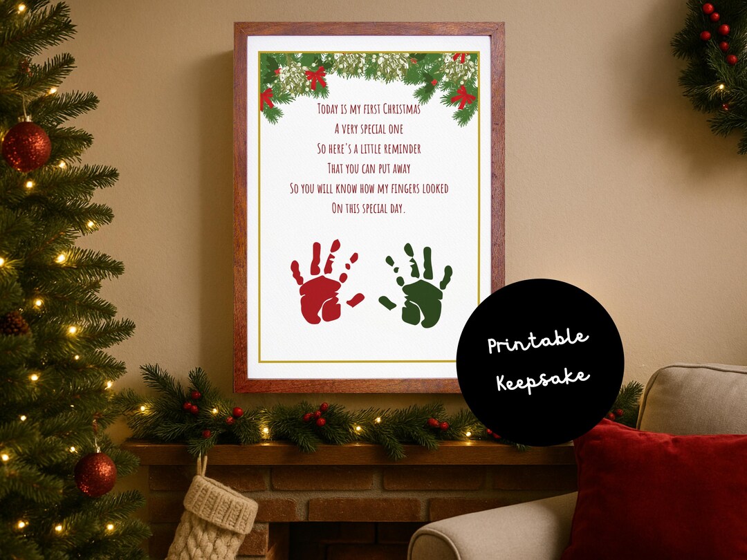 Printable Baby Handprint Christmas Keepsake Poem | Last-minute Budget ...