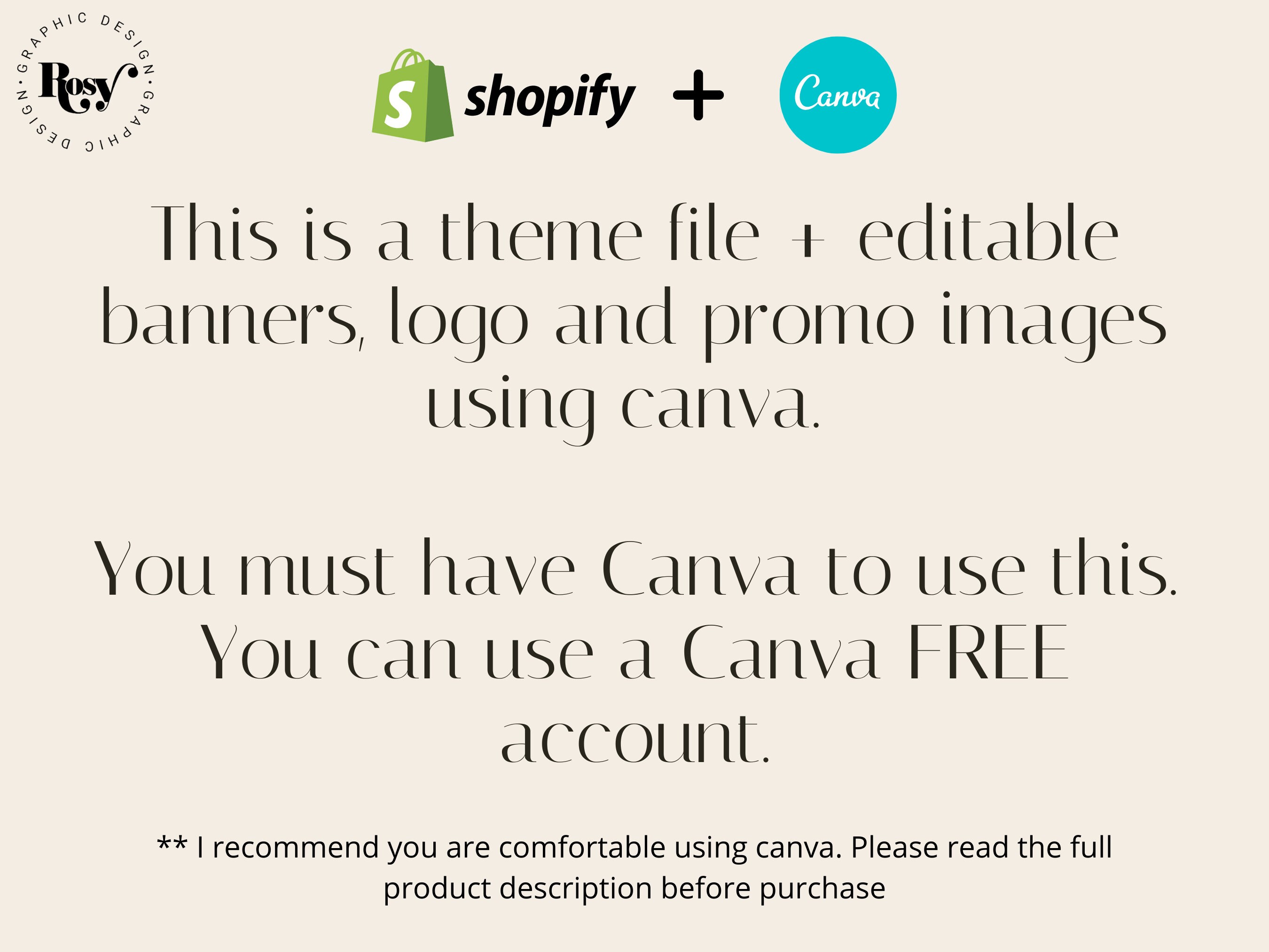 Templates Canva Website Template with Editable Banners Shopify Theme ...