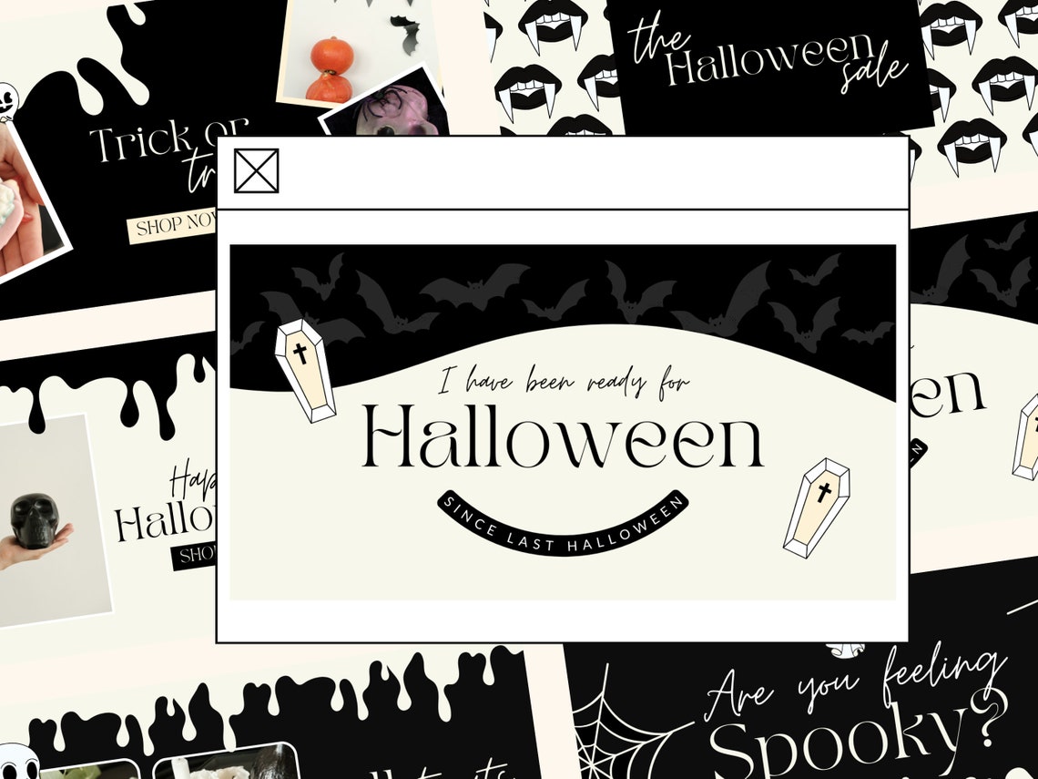 Halloween Website Banners, Editable Canva Designs - Etsy