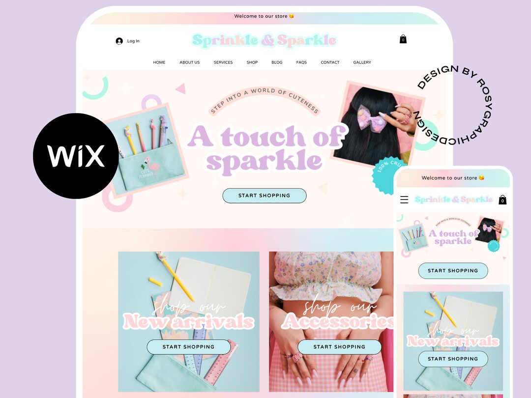 Wix Website Wix Template Theme Kawaii Website Design - Etsy UK