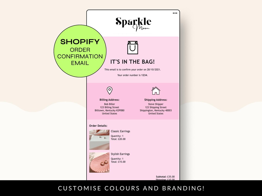 Custom Shopify Order Confirmation Email Template Design - Etsy