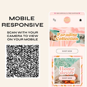 Wix Website Template Theme, Trendy, Vintage, Peach, 90s Style Theme ...