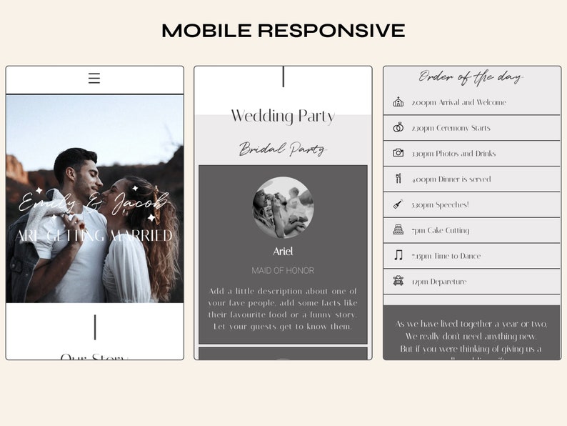 Wix Wedding RSVP Website Template: Paperless Invitation - Etsy