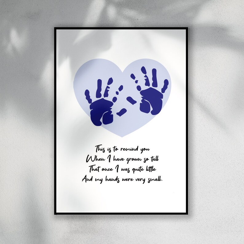 Baby Handprint Poem DIY Baby Gift Baby Shower Handprint Wall Etsy