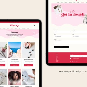 Wix Website Template Themepink Red Retro Website Design - Etsy