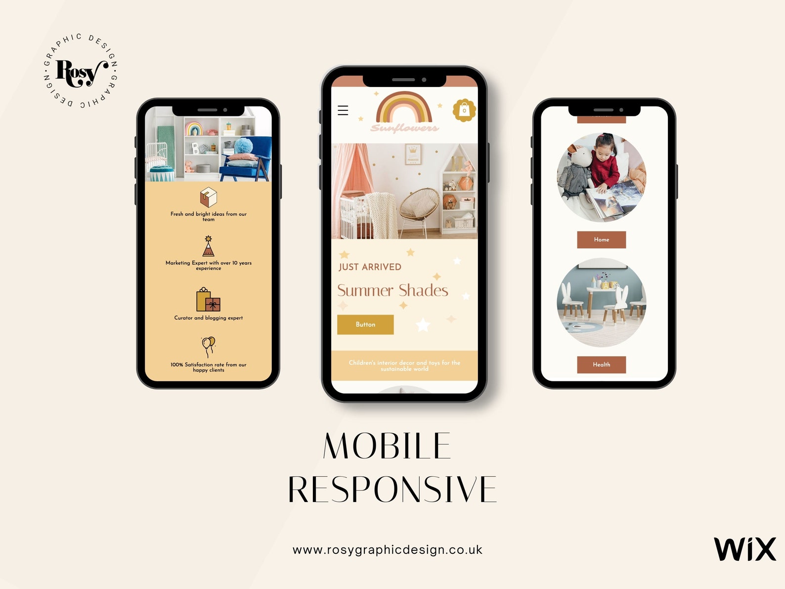 Wix Template Website Kids Earthy Nude Shopping Website Theme | Etsy