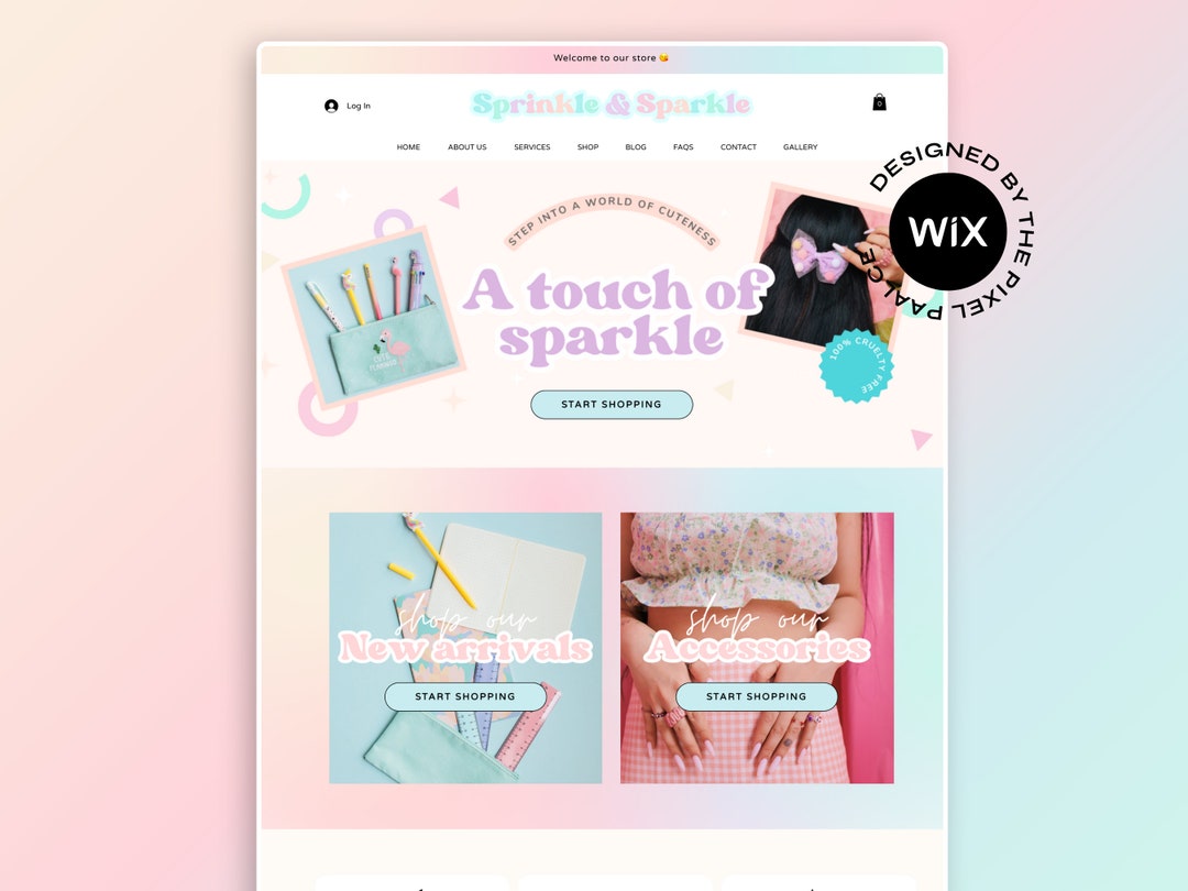 Wix Website, Wix Template, Theme, Kawaii, Website Design Including Logo ...