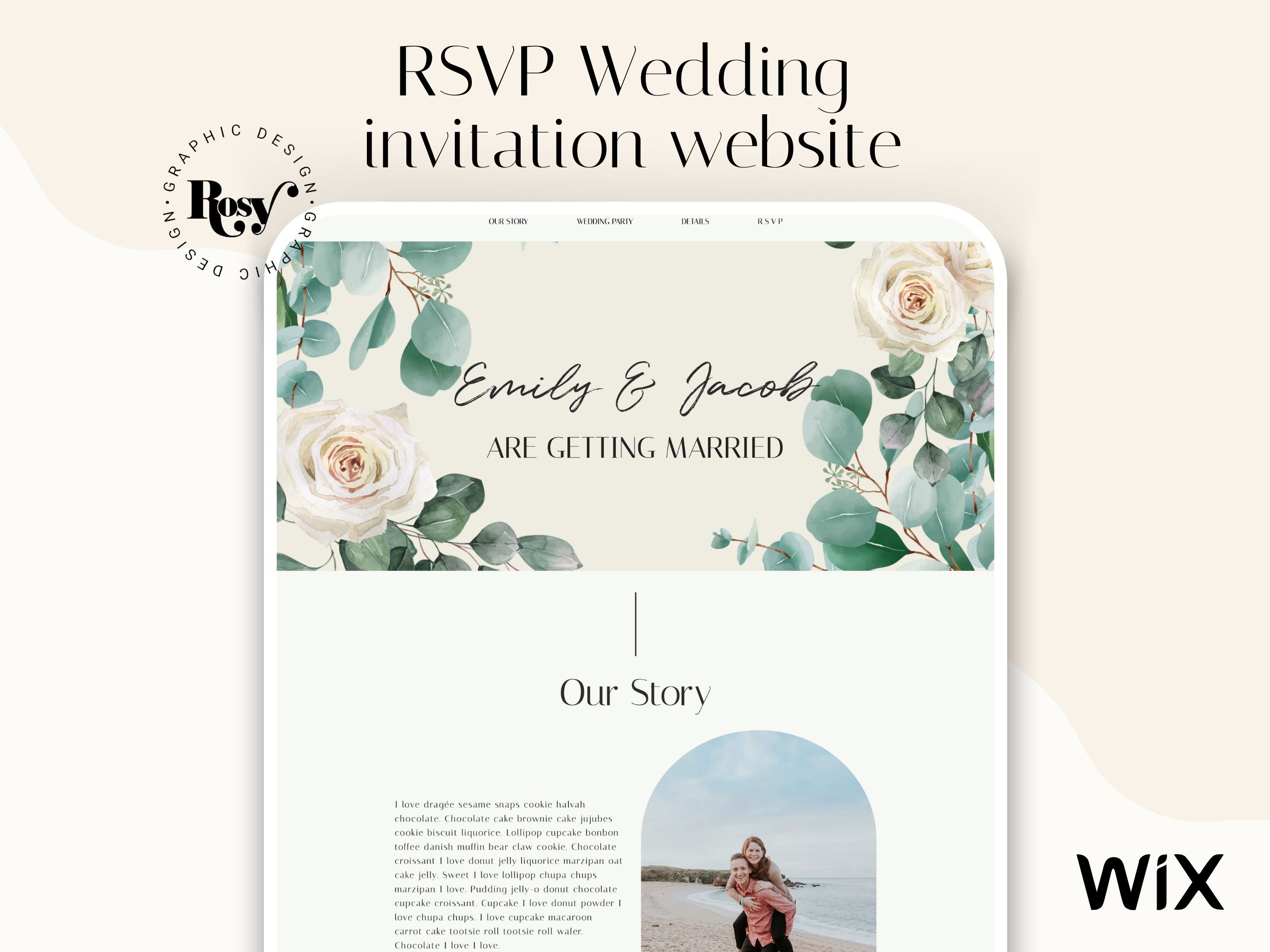Wedding Website Invitation Wix RSVP Wedding Template Etsy