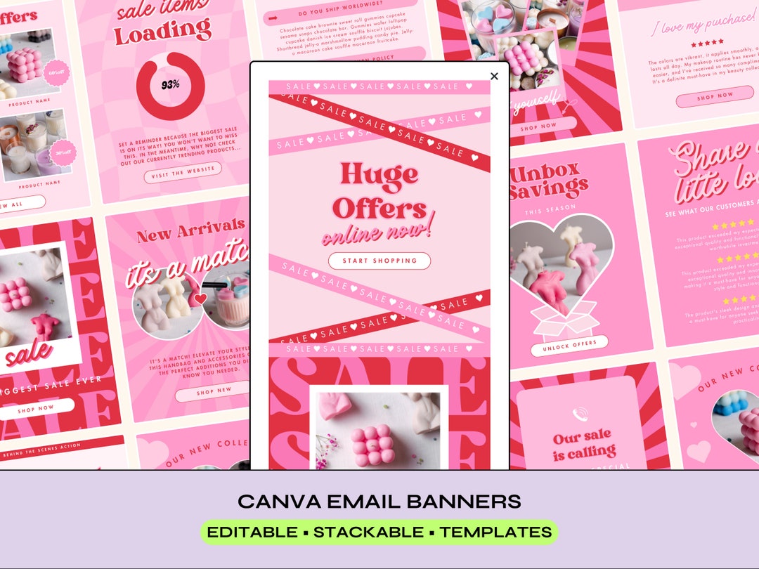 Email Templates, Pink Retro Emails, Canva Email Templates, Pink Emails ...