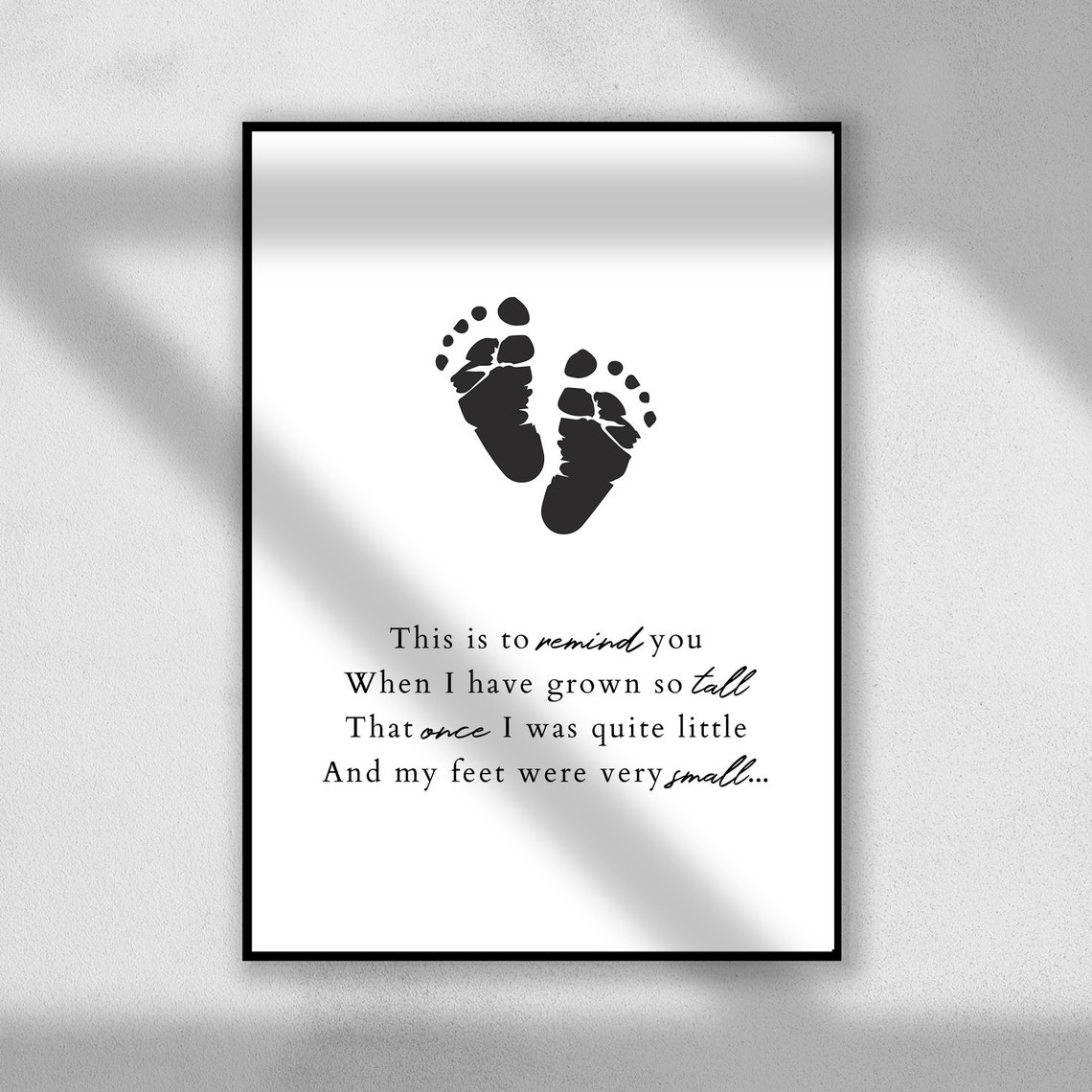 Baby Footprint Poem DIY baby gift baby shower foot print | Etsy