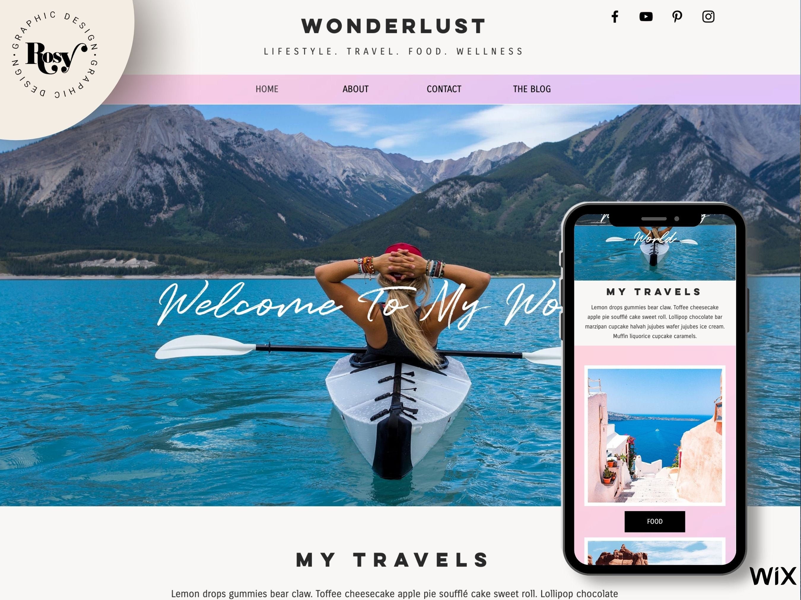 Wix Website Template Blog theme Design Blogger Profile | Etsy
