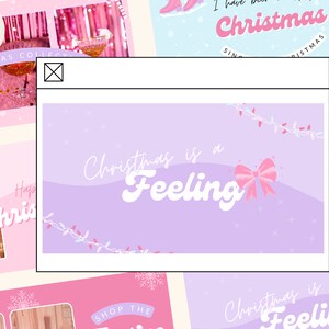 Pink Christmas Website Banner, Y2k Bright Retro Pink Christmas Design ...