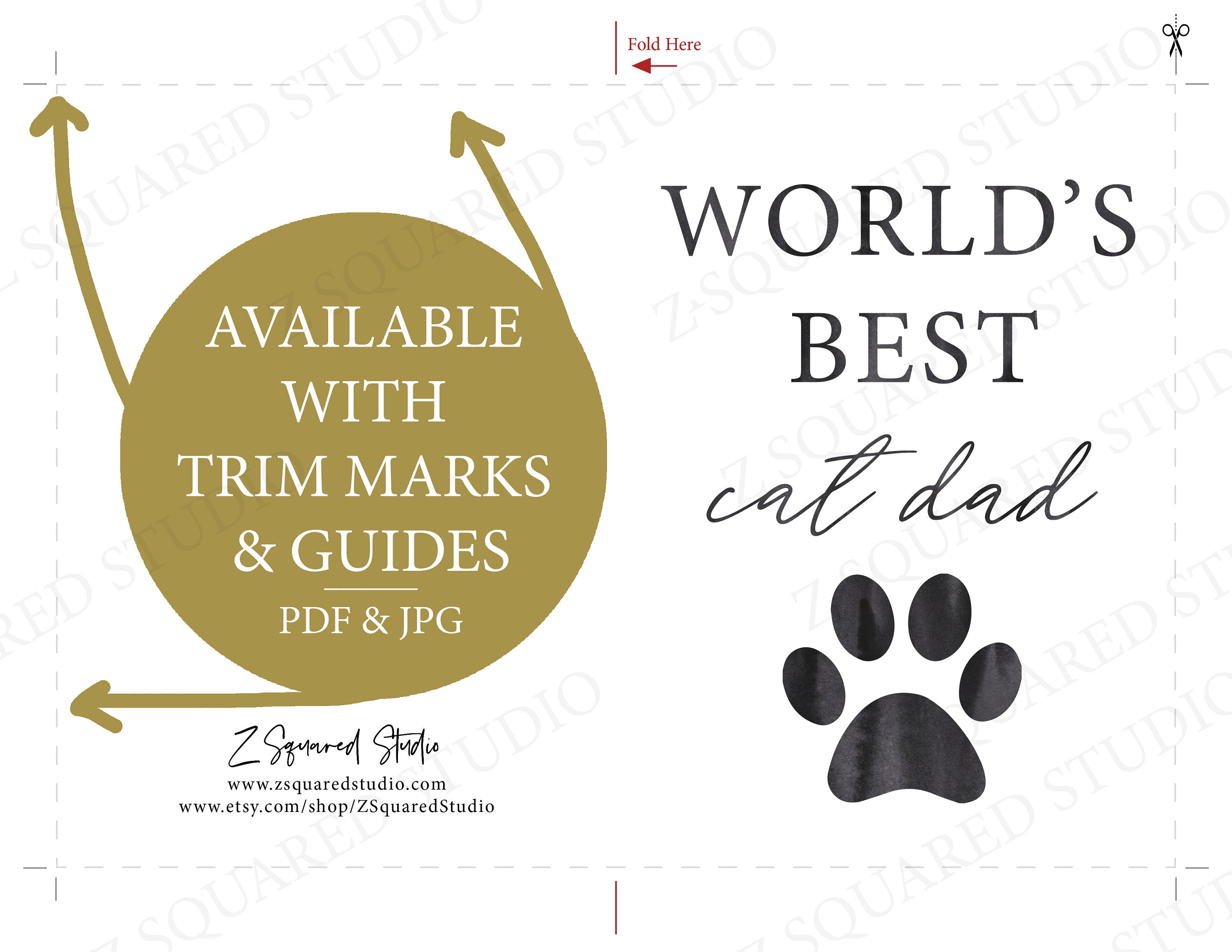 Worlds Best Cat Dad Printable Card, Pet Dad Card From the Cat, Happy ...