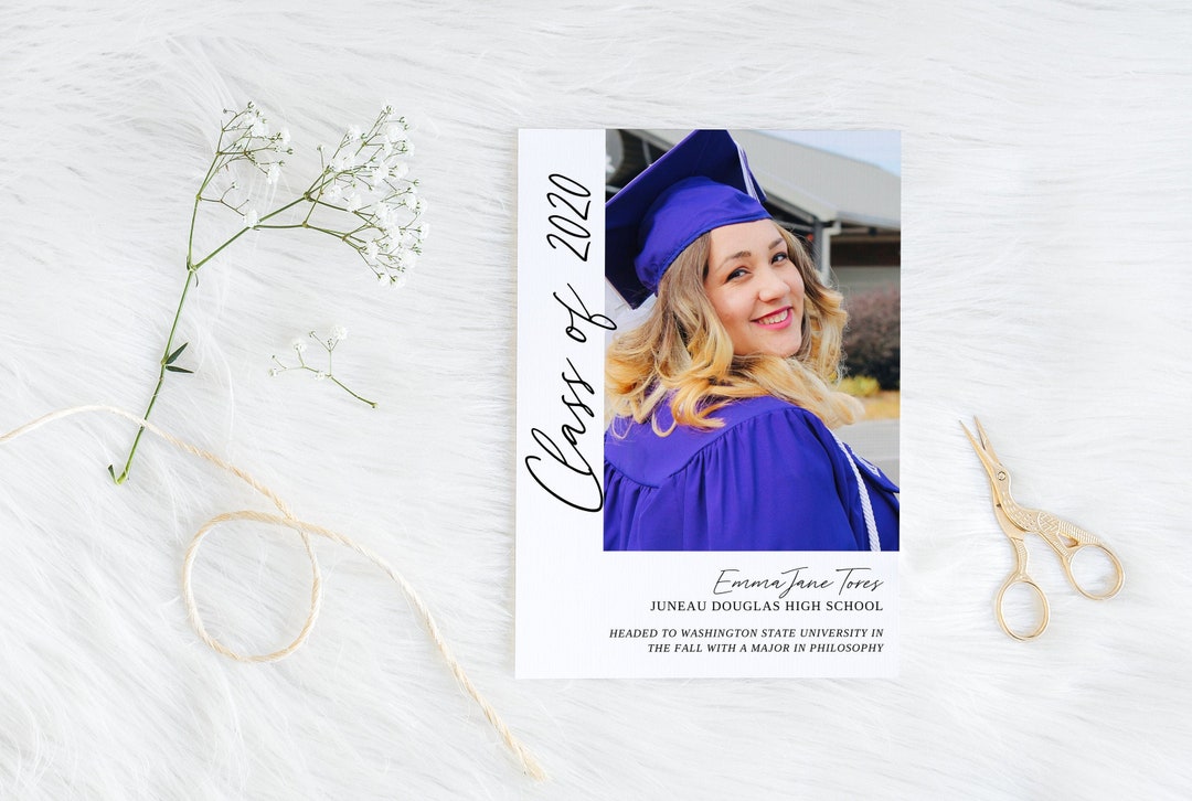 Graduation Announcement Template, Minimalist Graduation Announcement ...