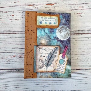 Celestial Journal Handmade, Journal 6x4, Moon Journal, Galaxy Journal ...