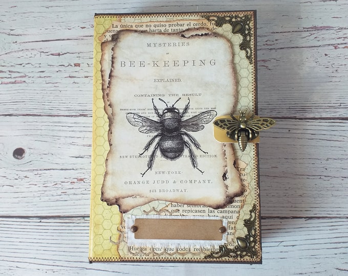 Bee Junk Journal Vintage Junk Journal Handmade Junk Journal - Etsy