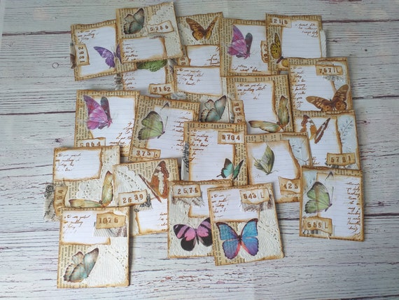 Paper book pockets set 5 pcs vintage pockets ephemera | Etsy