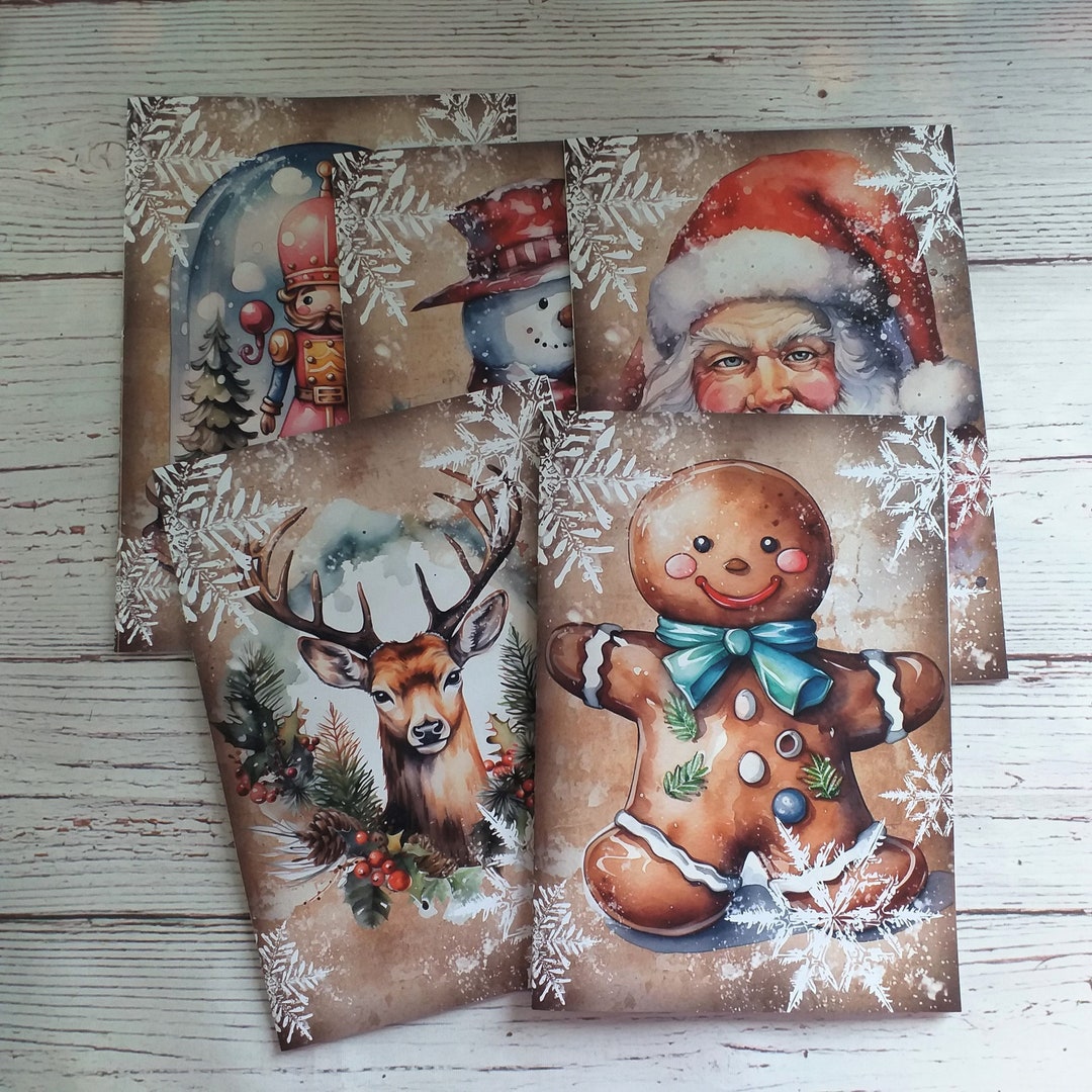 Vintage Christmas Notebooks Made of Sugar Cane Paper, Handmade ...