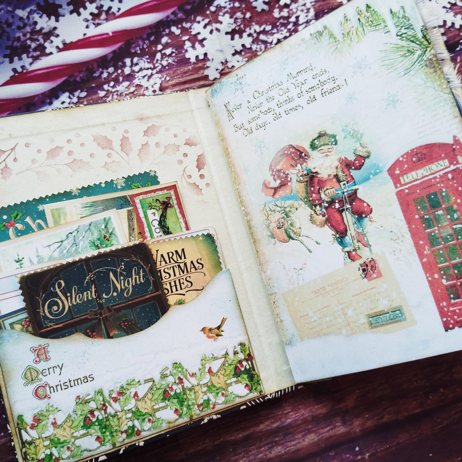 Christmas Junk Journal, Handmade Vintage Junk Journal, Christmas ...