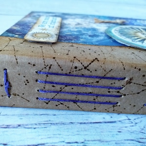 Celestial Journal Handmade, Moon Journal, Journal 6x4, Stitched ...