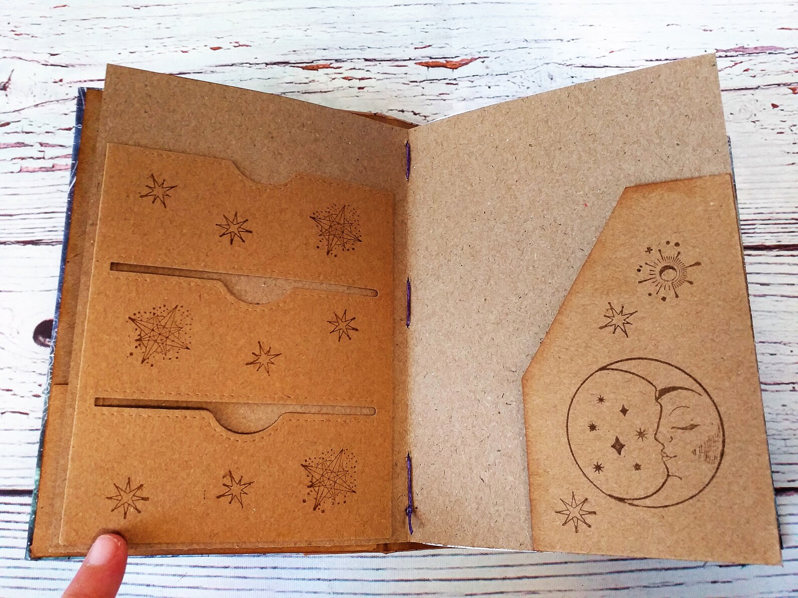 Celestial Journal Handmade, Journal 6x4, Moon Journal, Galaxy Journal ...