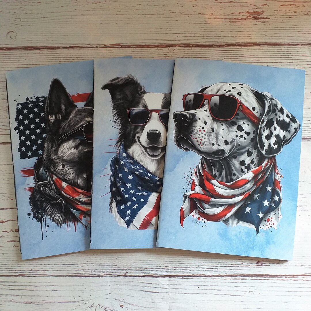 Notebooks Patriotic Dogs of Sugar Cane Paper Handmade - Etsy
