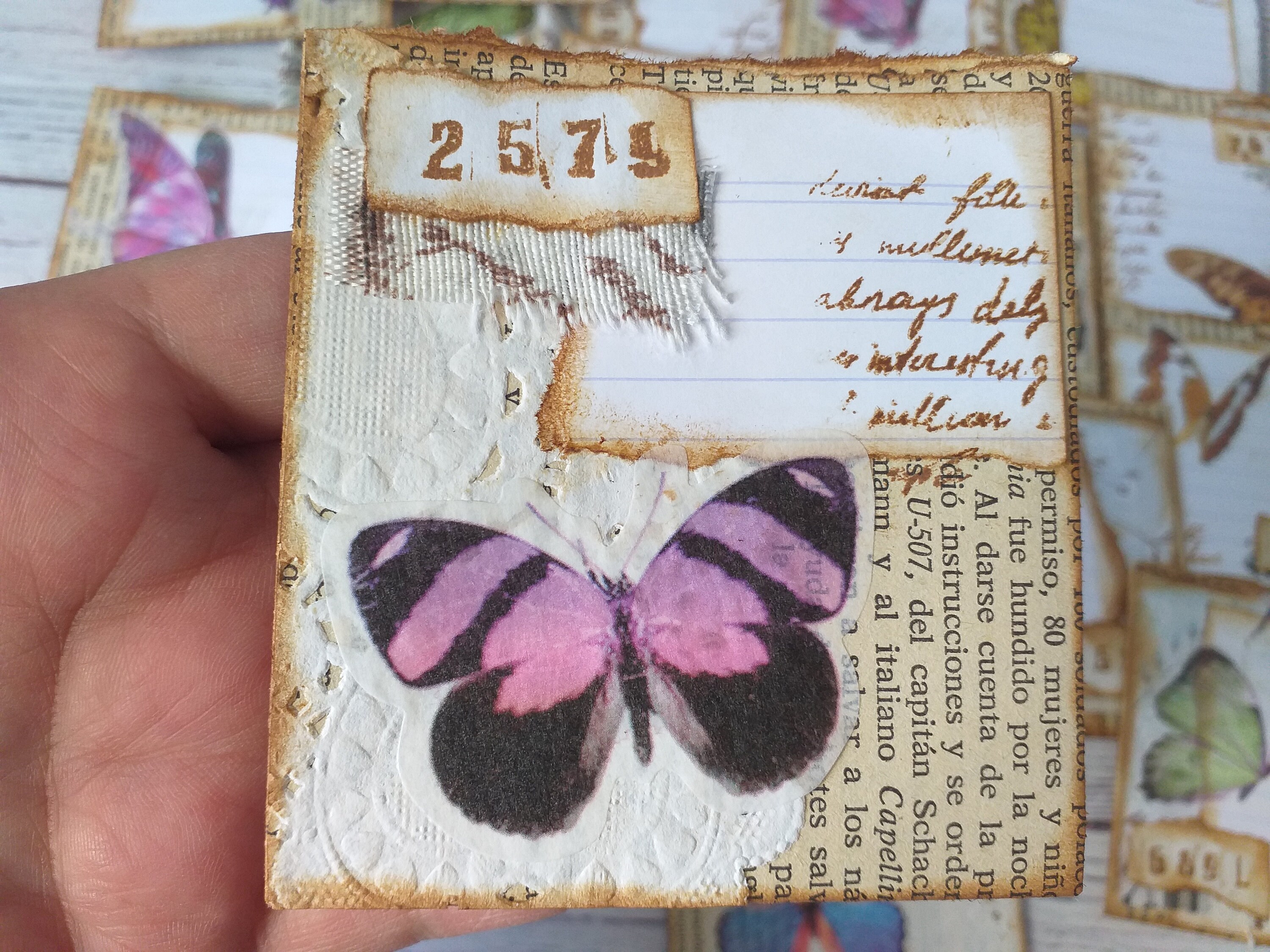 Paper book pockets set 5 pcs vintage pockets ephemera | Etsy