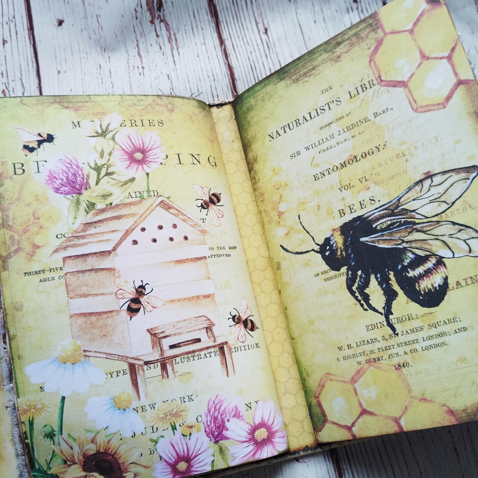 Bee Junk Journal, Vintage Junk Journal, Handmade Junk Journal, Art ...
