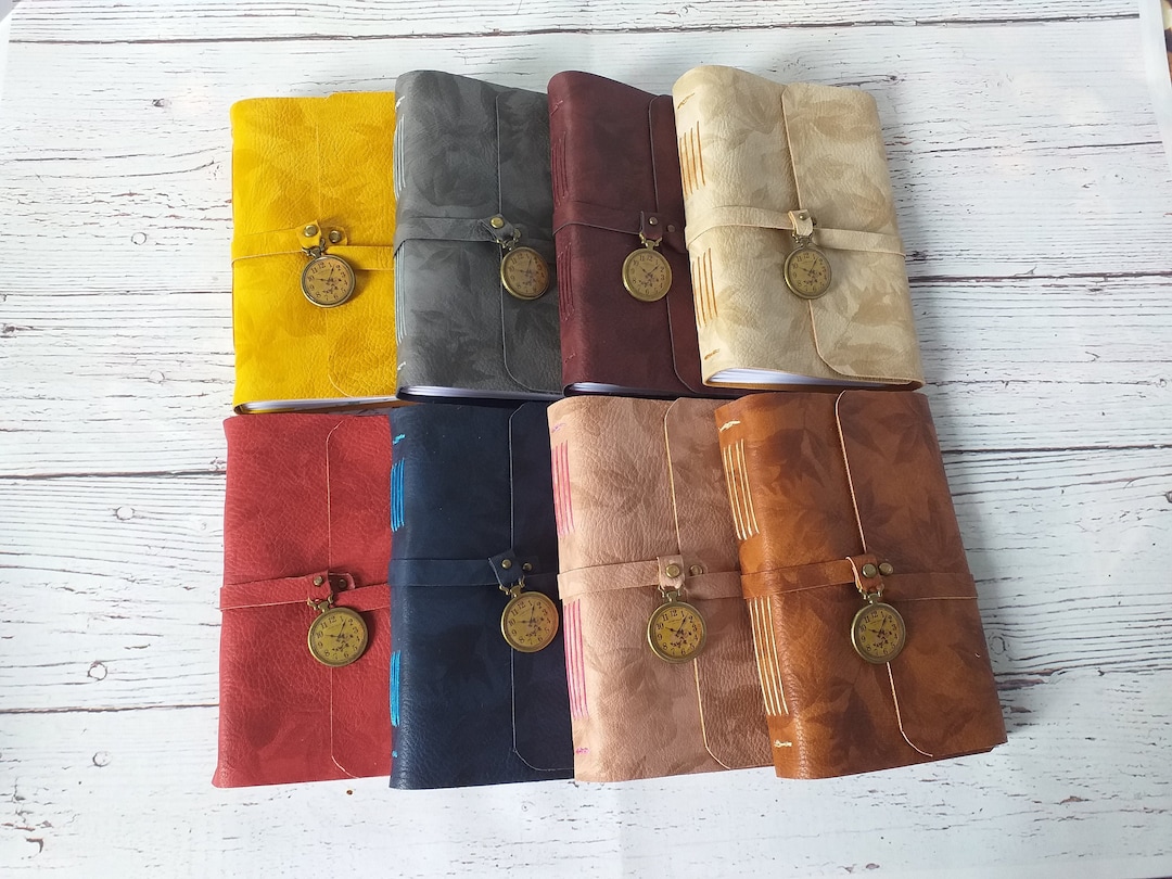 Handmade Vegan Leather Journal, Journal A6, Travel Journal, Stitched ...