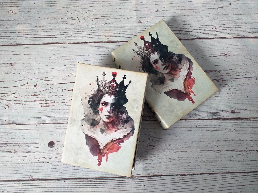 Alice in Wonderland Queen of Hearts Journal, A6 Handmade Journal, Diary ...