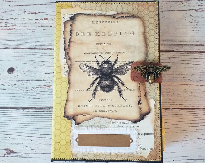 Bee Junk Journal, Vintage Junk Journal, Handmade Junk Journal, Art ...