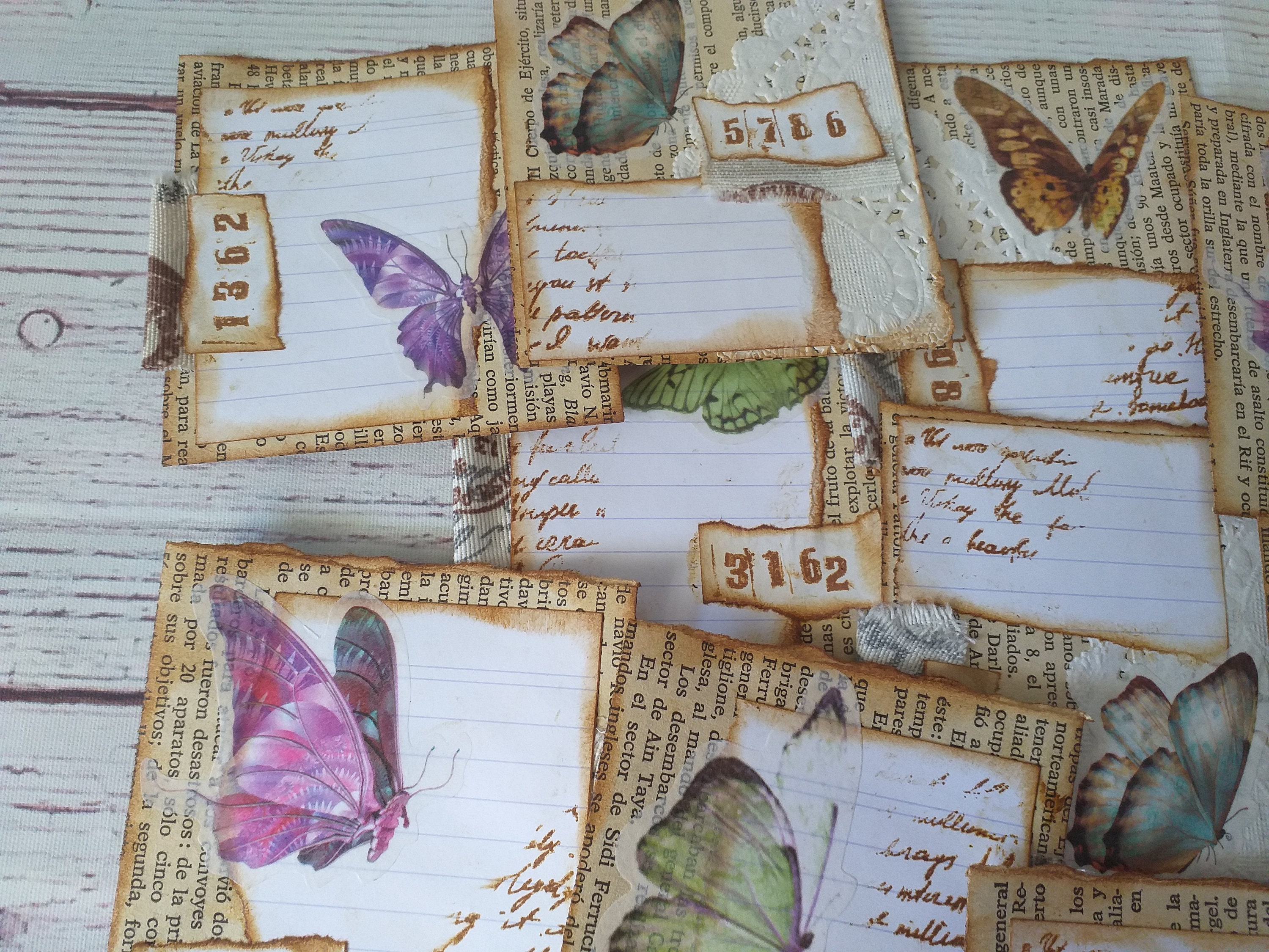 Paper book pockets set 5 pcs vintage pockets ephemera | Etsy