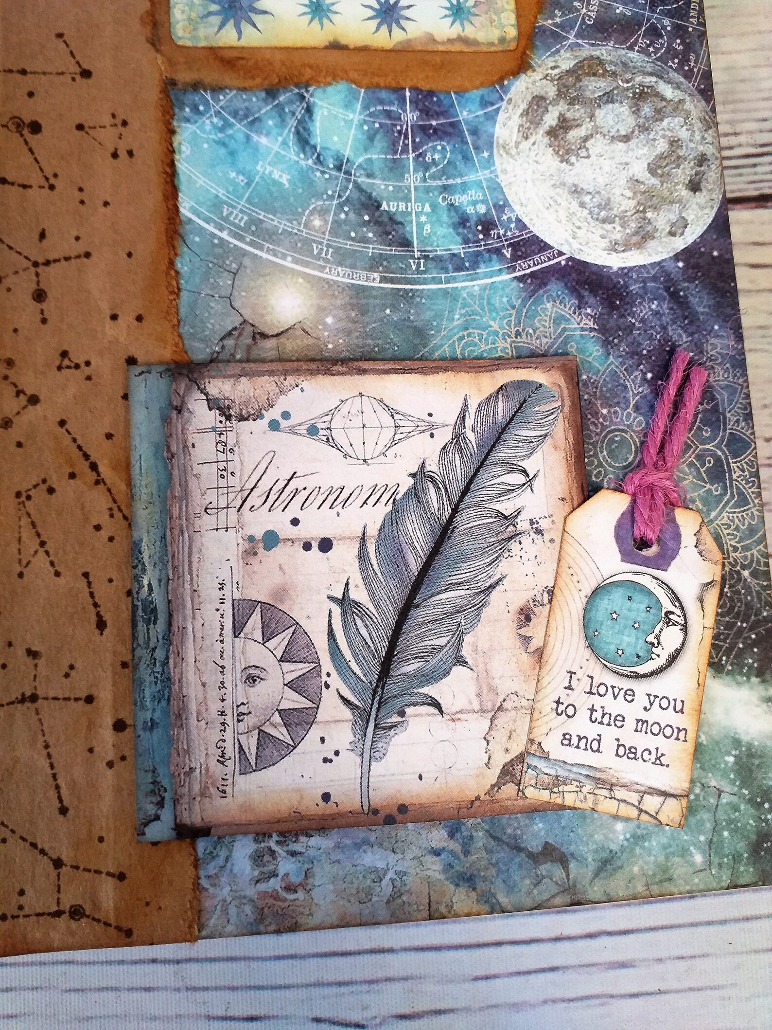 Celestial Journal Handmade Journal 6x4 Moon Journal Galaxy - Etsy