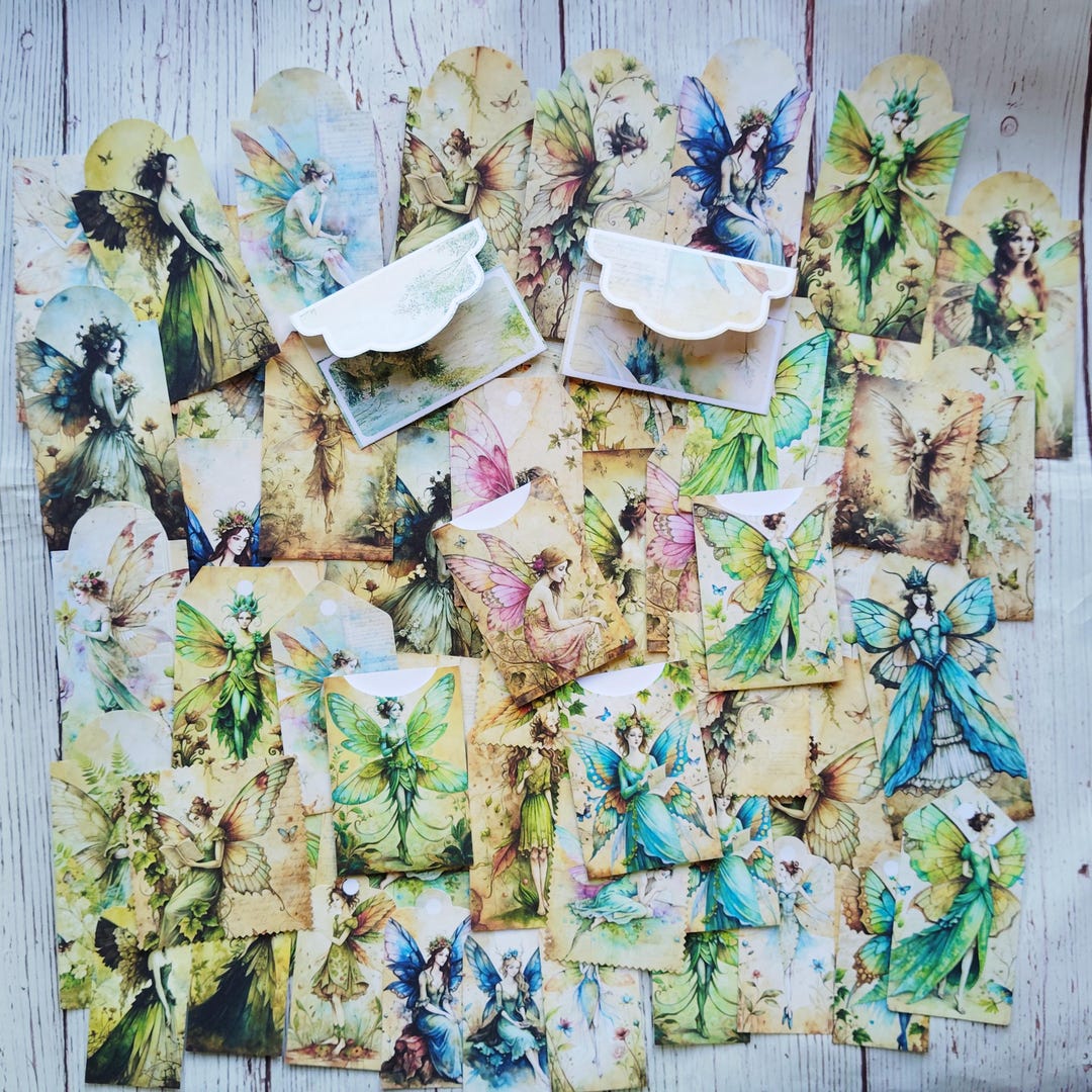 Vintage Fairy Ephemera Pack, 54 Pcs, Junk Journal Ephemera ...